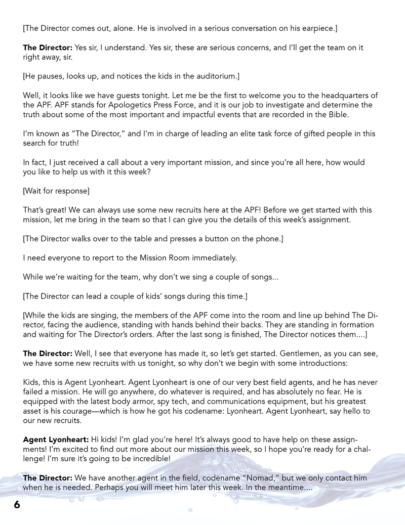 Flood - VBS SKIT Manual – ApologeticsPress